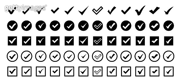 Set of check mark. Done icon symbol. Check mark icon. Checkbox icons ...