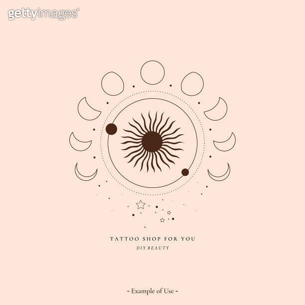 Celestial alchemy esoteric mystical magic talisman with sun, moon ...