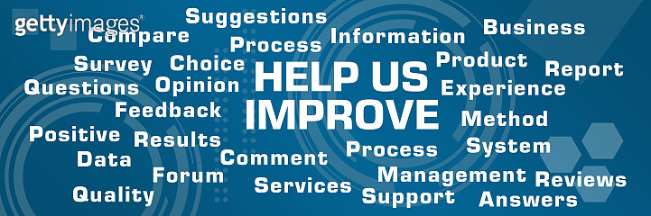 Help Us Improve Blue Technology Background Horizontal 이미지 (1360150902 ...