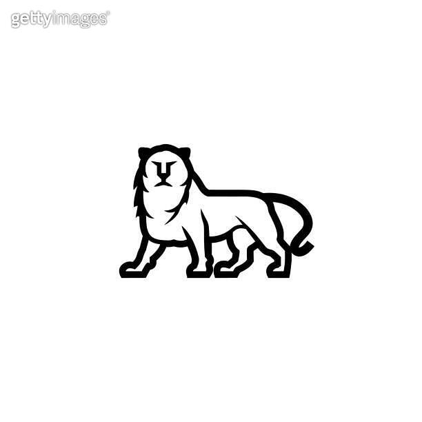 Simple and linear lion icon. Vector heraldic lion icon idea for the ...