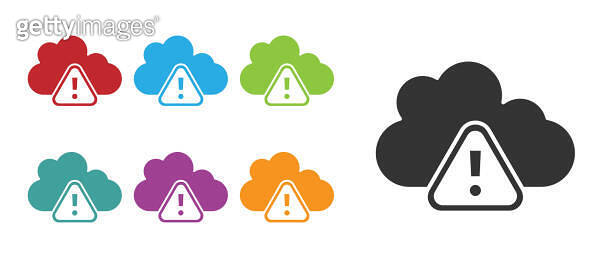 Black Storm warning icon isolated on white background. Exclamation mark ...