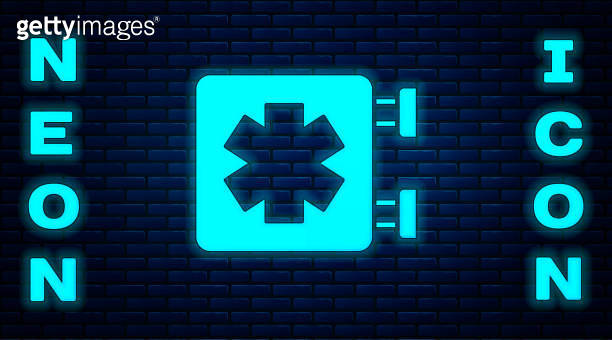 Glowing neon Medical symbol of the Emergency - Star of Life icon ...