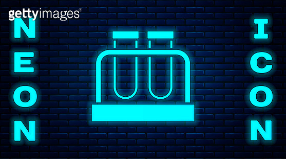 Glowing neon Test tube and flask chemical laboratory test icon isolated ...