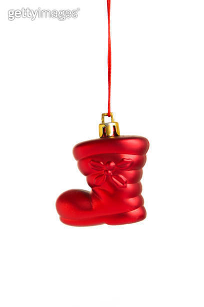 Christmas red toy boot isolated on white background. 이미지 (1347273765 ...