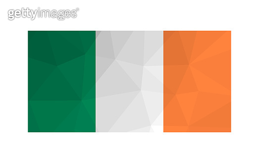 Vector isolated illustration. National Irish flag with tricolour of ...