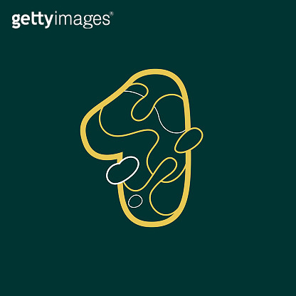 Landscape number one logo with geology line pattern. 이미지 (1306636472 ...