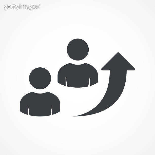 Team growth icon vector, development sign, popularity symbol. Career ...
