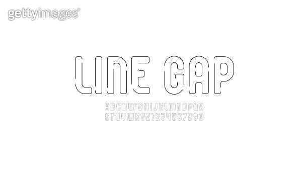 Alphabet with gap, modern font from thin line (1341402148) 일러스트, 무료 ...