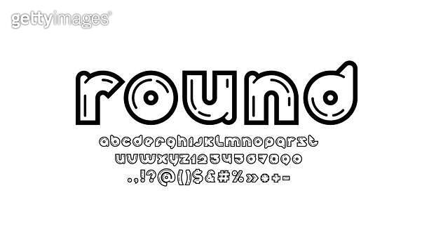 Black modern alphabet, original rounded font, trendy letters from A to ...