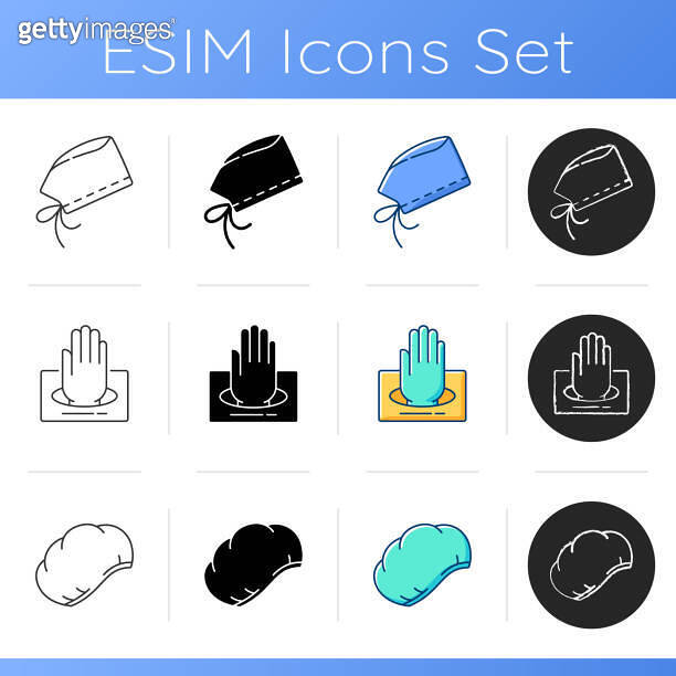 Surgical sterile uniform icons set 이미지 (1314960960) - 게티이미지뱅크