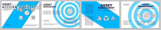 Asset management blue brochure template (1295259022) - 게티이미지뱅크