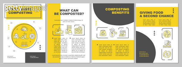 Food waste composting brochure template (1300163346) 일러스트, 무료 일러스트 - 게티이미지뱅크