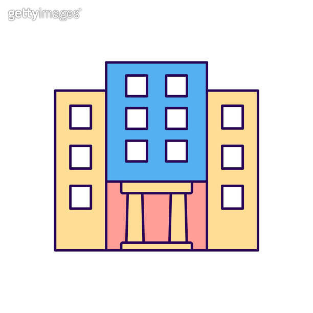 City building RGB color icon 이미지 (1351292058) - 게티이미지뱅크