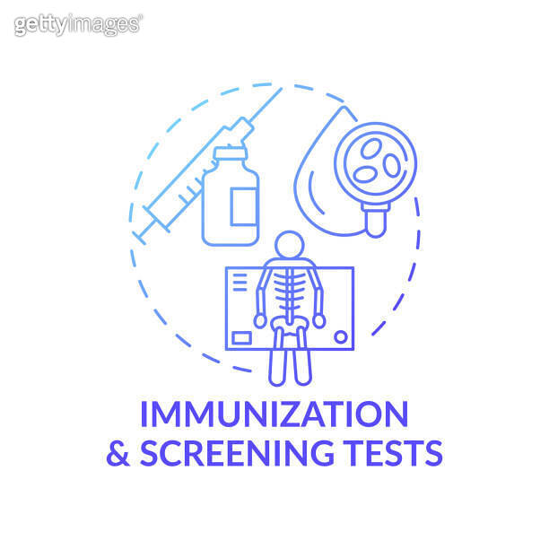 Immunization and screening tests blue gradient concept icon 이미지 ...