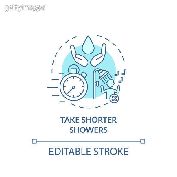 Take Shorter Showers Ideas Concept Icon 이미지 1313463781 게티이미지뱅크