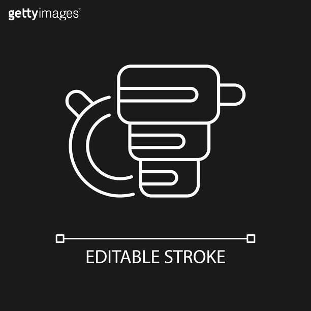 Foldable cup white linear icon for dark theme 이미지 (1325057306) - 게티이미지뱅크