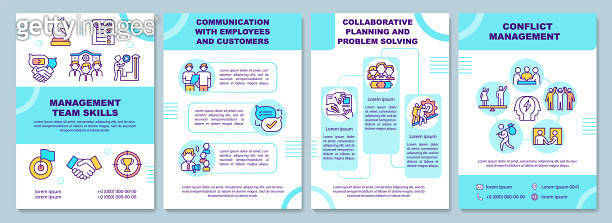 Management team skills brochure template 이미지 (1303476964) - 게티이미지뱅크