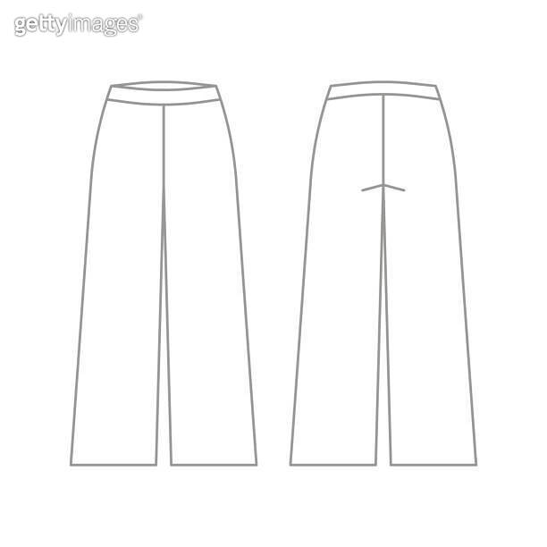 Casual loose pants classic trousers, sweatpants technical drawing ...