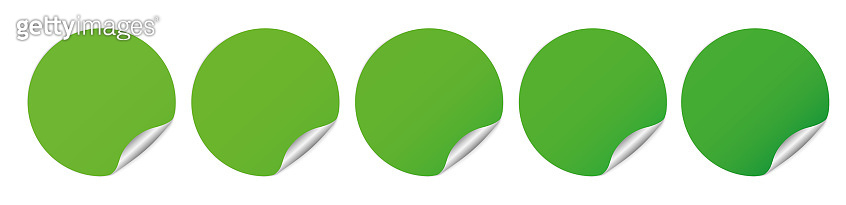 collection of green colored vector round banner stickers - circle ...