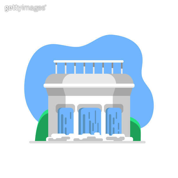 Hydropower station icon. Hydro energy plant with abstract shape ...