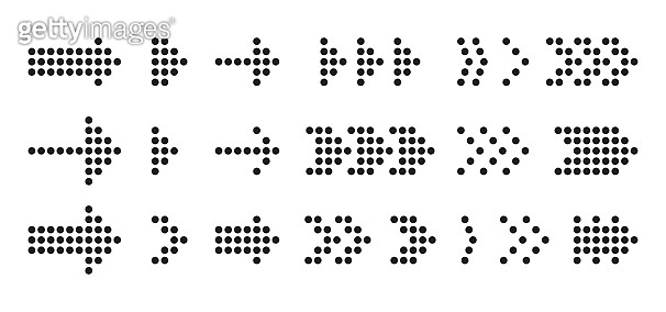 Black dotted arrows pointer cursor icon set vector 이미지 (1314105907) - 게티이미지뱅크