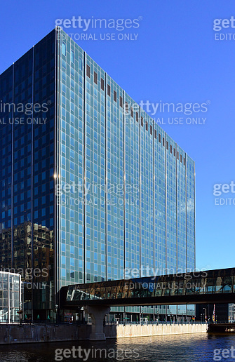Chase Tower and covered bridge over the Milwaukee River, part of ...