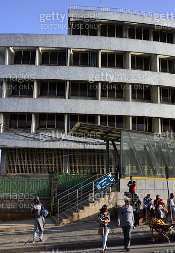 Metro entrance on Adwa Square, Addis Ababa light rail, Ethiopia ...