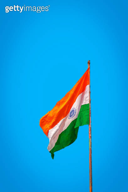 Indian national flag isolated with blue background. 이미지 (1298925667 ...