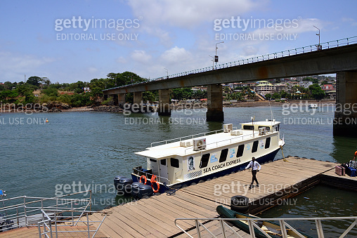 Aberdeen Ferry Terminal and Aberdeen Bridge, Freetown, Sierra Leone ...