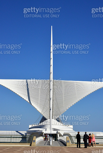 Burke brise soleil and people by the Reiman Pedestrian Bridge ...