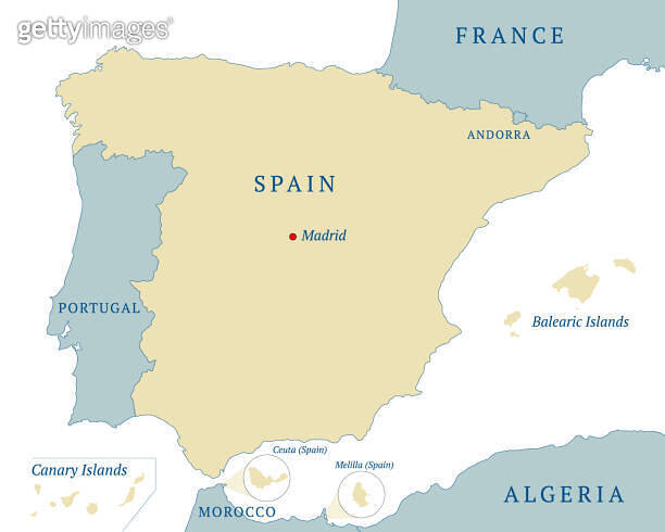 Map Spanish State with Balearic Islands, Canary Islands, the two ...