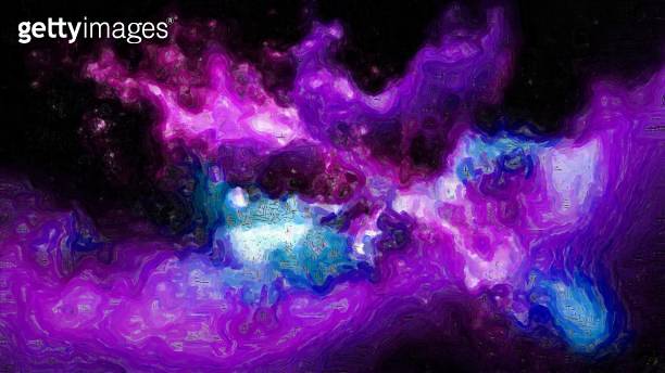 Watercolor universe Sky, stars, deep space Violet, blue, fantasy ...