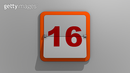 Stylish 3D rendering of a calendar depicting the sixteenth day. 3d ...