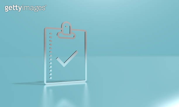 List of completed tasks on a blue background. 3D illustration, 3D ...