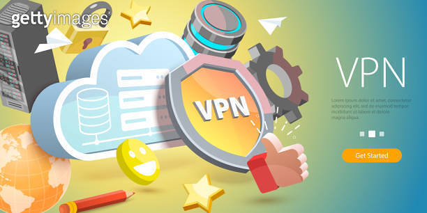 3D Vector Conceptual Illustration of VPN - Virtual Private Network ...