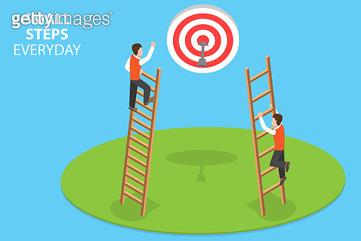 3D Isometric Flat Vector Conceptual Illustration of Small Steps ...