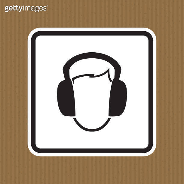 Symbol Wear Ear muff sign Isolate On White Background,Vector ...