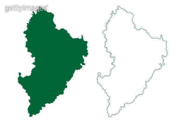 Rampur district (Uttar Pradesh State, Republic of India) map vector ...