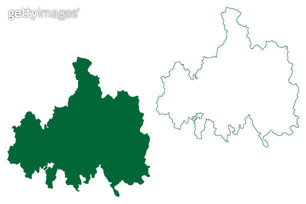 Rayagada district (Odisha State, Republic of India) map vector ...