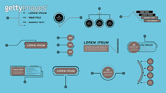 Digital callouts, footnotes. Layout for links and digital information ...