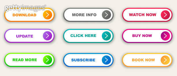 Web Buttons set. Read Learn more Book Watch Buy Download now. Vector ...