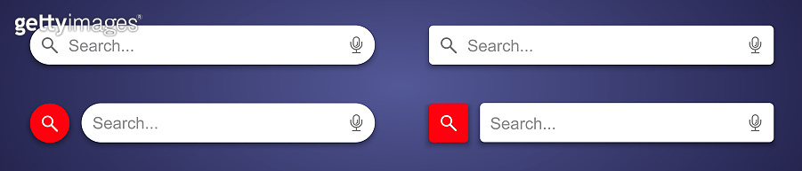 Search bar vector element design, set of modern search box templates ...