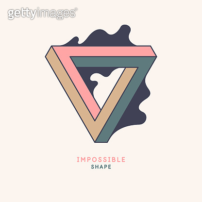 Impossible geometric shape. The Penrose triangle. Isolated 3d shape. A ...