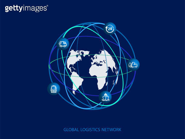 Global logistics network. Map global logistics partnership connection ...