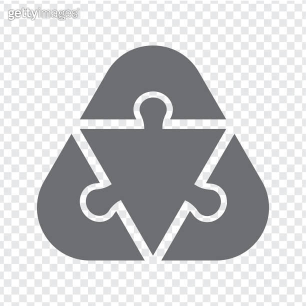 Simple icon triangle puzzles in gray. Simple icon puzzle of the four ...
