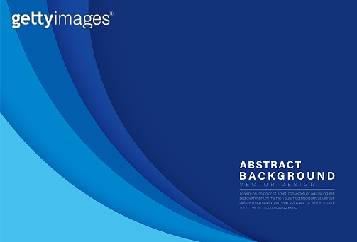 Abstract blue curve paper layers background. Minimal style gradient ...