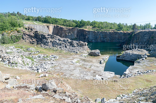 Stone-pit of Gross-Rosen concentration camp built and operated by Nazi ...