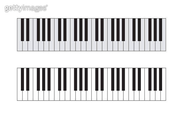 Piano keyboard. Outline keyboard for music. Keys of synthesizer. Piano ...