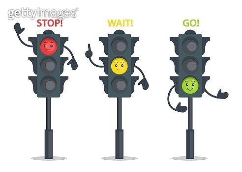 Traffic lights cartoon characters design, Urban safety signals for ...