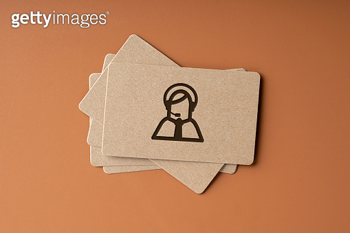 Plain name card for Contact us icon for global business concept 이미지 ...
